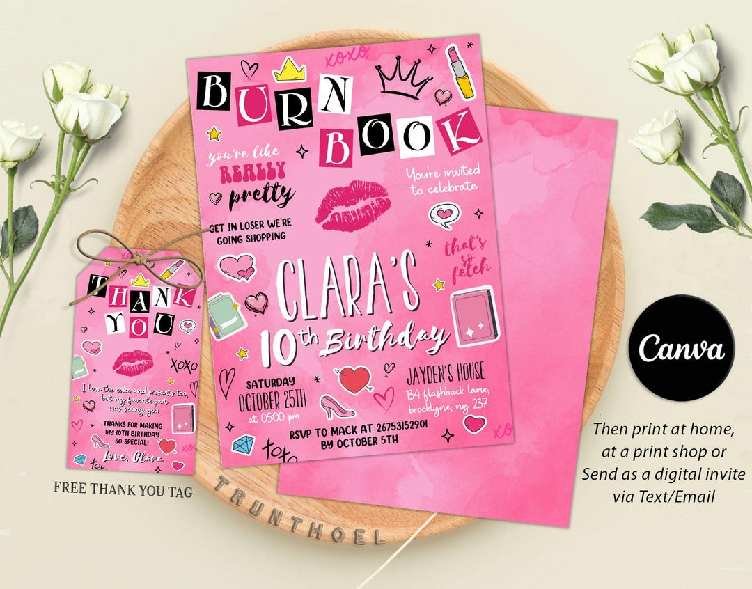 Mean Girls Inspired Invitation, Girl's Night Invitation, Girl Pink ...