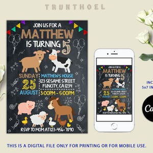 Editable Farm Invitation, Farm Birthday Invitation, Farm Party ...