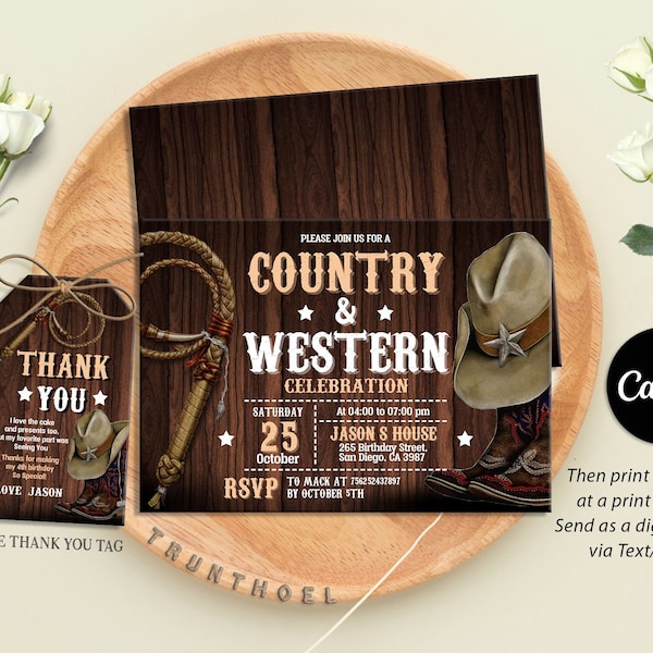Western Invitation - Etsy