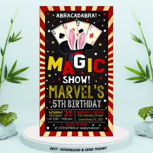 Magic Birthday Party Invitation, Magic Show Invitation, Magician Party ...