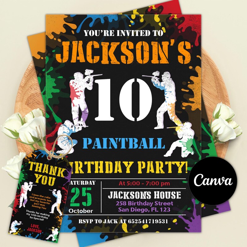 Paintball Invitation - Etsy