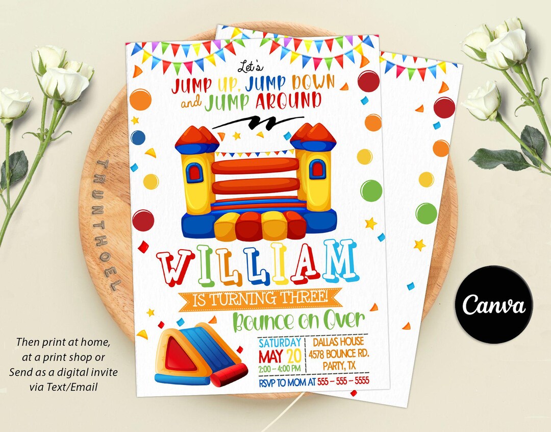 Bounce House Birthday Party Invitation, Bounce House Birthday Party ...