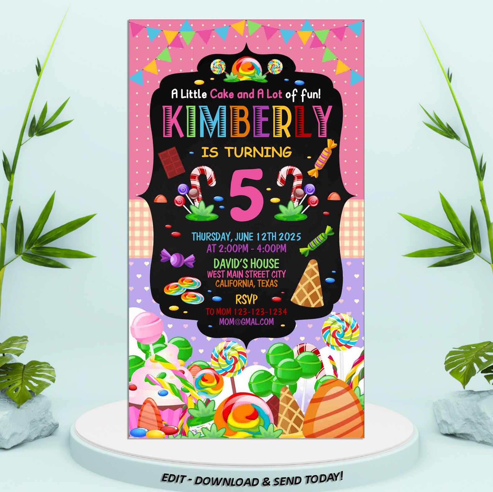 Candyland Electronic Invitation, Sweet Shop Invitation, Candy ...