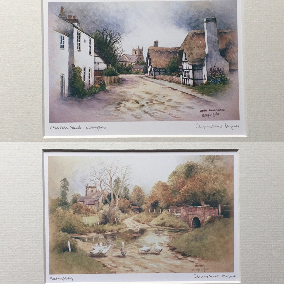 Pair of Kempsey, Worcestershire Signed and Mounted Artists Special ...