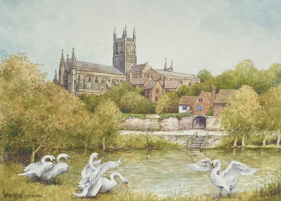 Worcester Cathedral .original Watercolour - Etsy