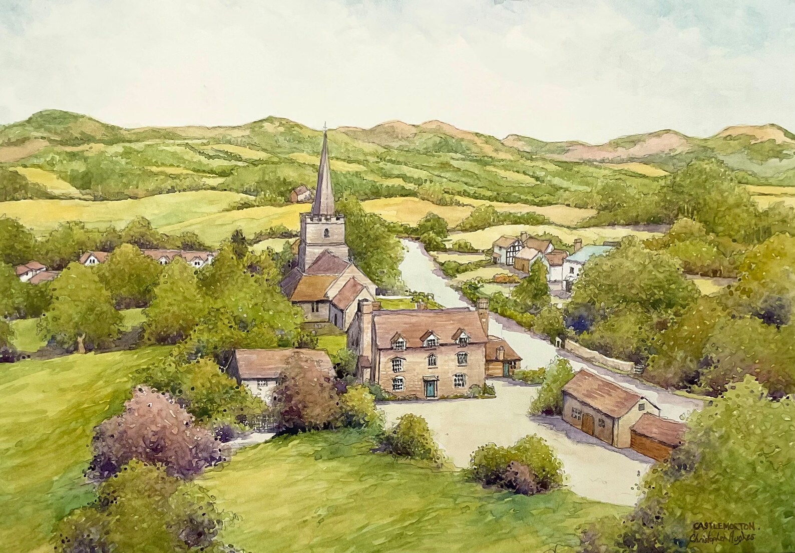 Castlemorton and the Malvern Hills. Signed Print - Etsy