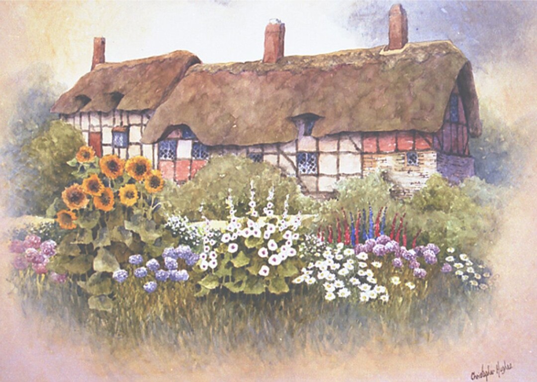 Ann Hathaways Cottage Stratford Upon Avon Signed Special Edition Print Etsy
