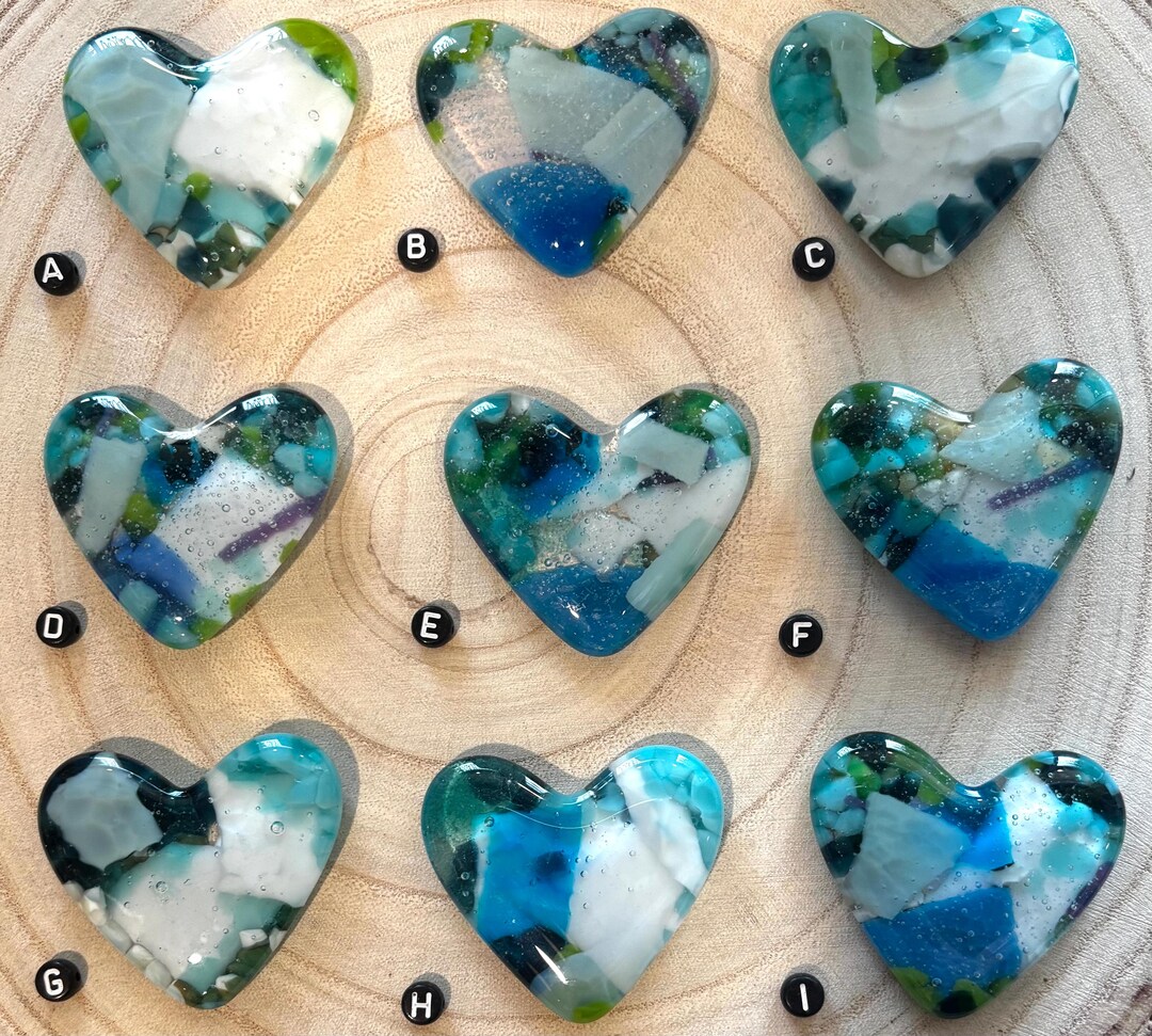 Magnets-hood Canal Cast Glass Hearts - Etsy