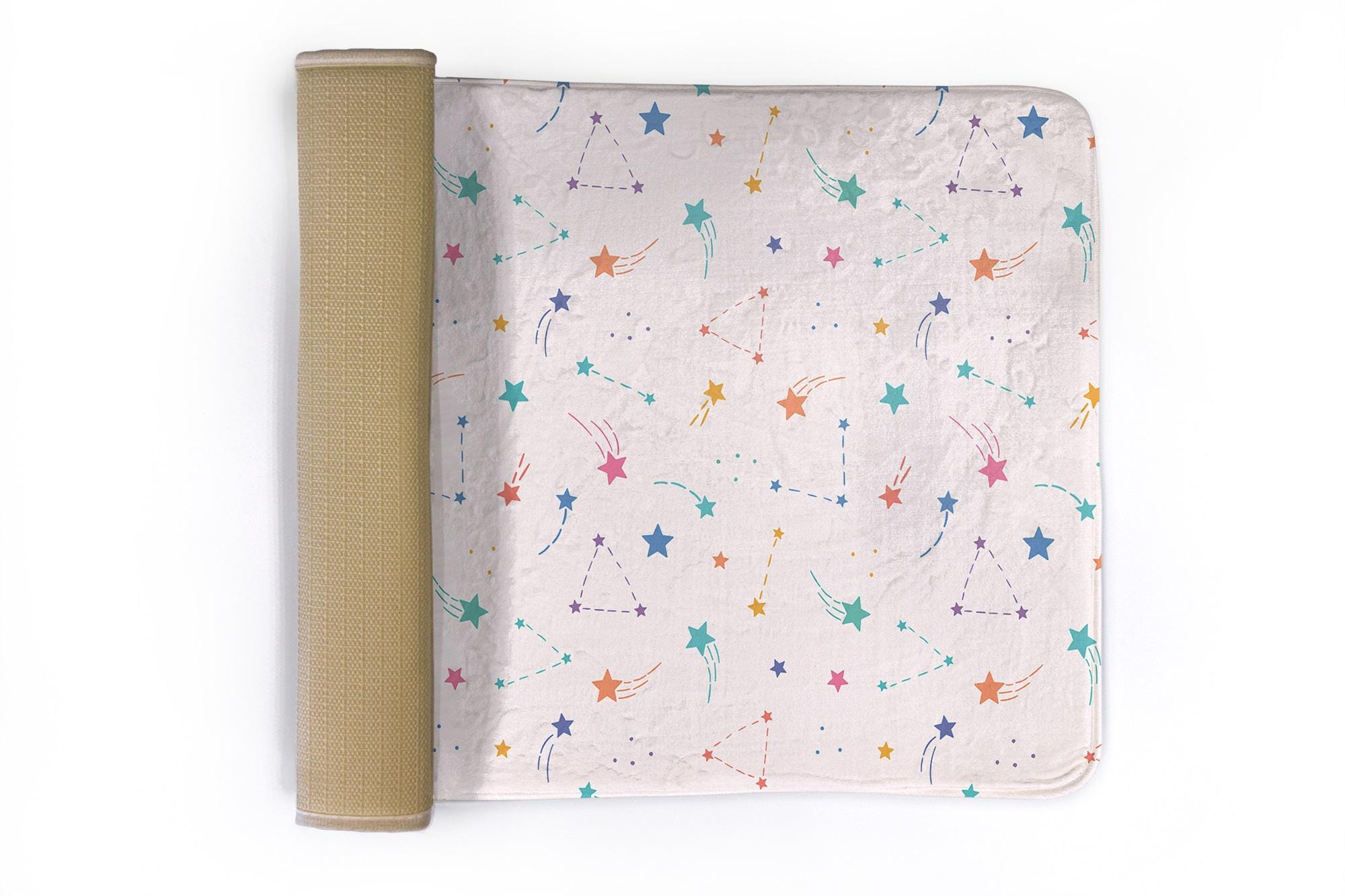 Colorful Stars Patterns Soft Kids Rug, Orange Kids Decorations ...