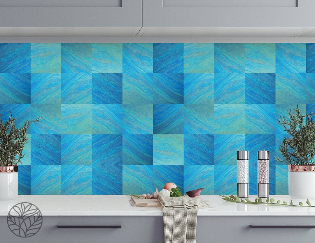 Geode Splashback Sticker #9 - Splashback Decals Azure, Sapphire, Square ...