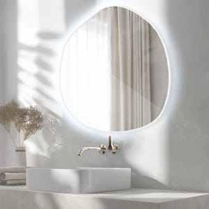 Unique LED Mirror, Wavy Vanity Mirror, Aesthetic Mirror With LED Lights ...