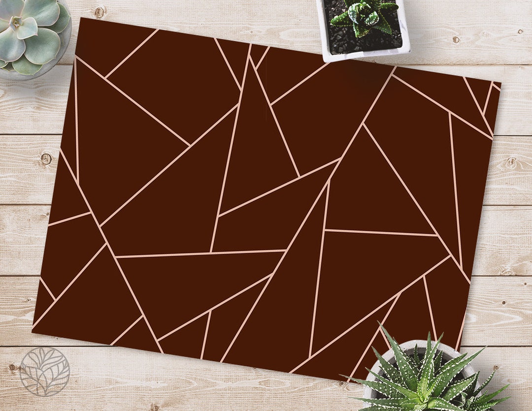 Burgundy Pink Net #13 - Rectangle Vinyl Mat - Brown, Aesthetic Linoleum ...