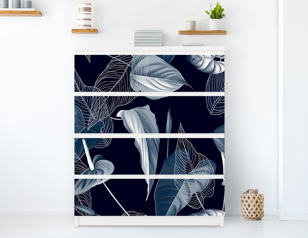 Dark Blue Furniture Stickers - Malm Decal Dresser - Pack of 4 - Ikea ...