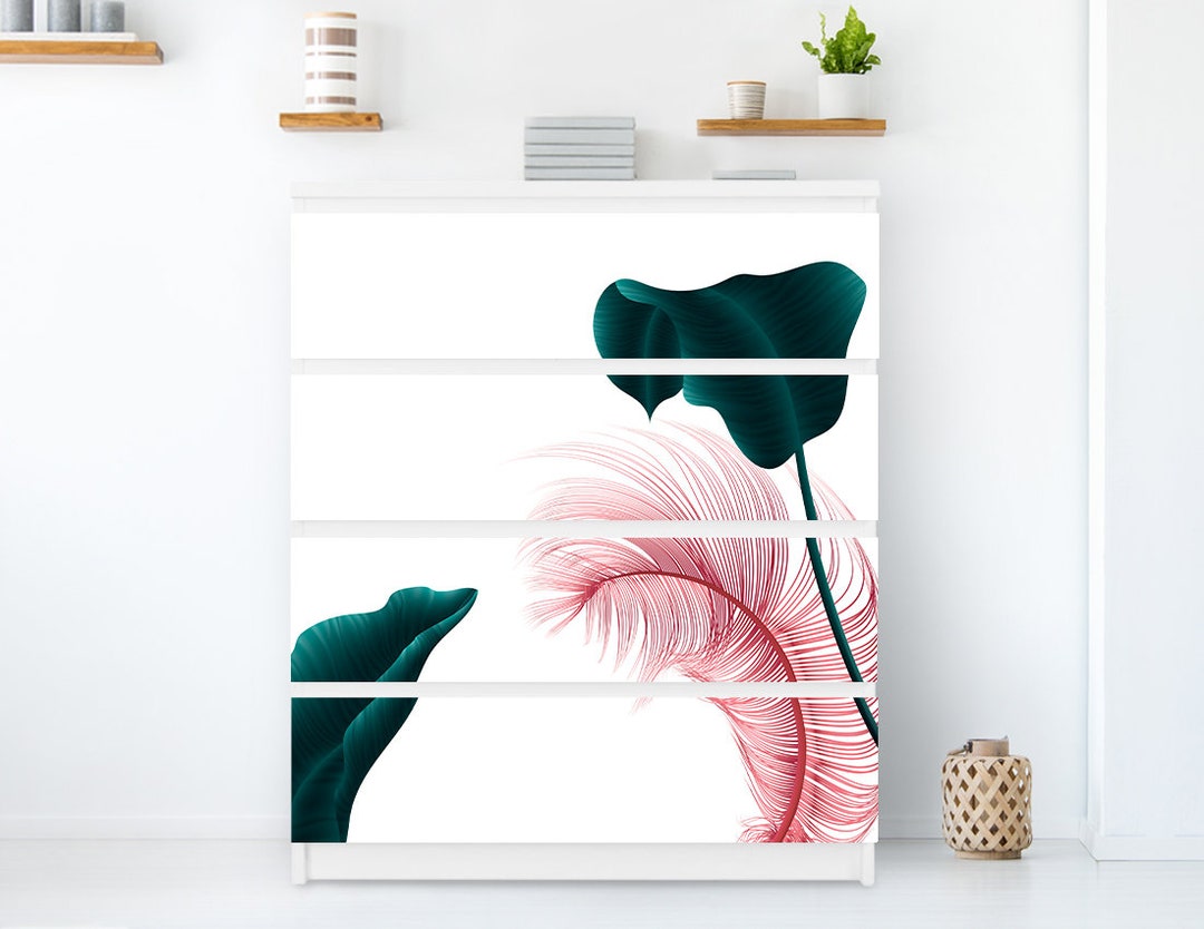 Boho Feather Furniture Stickers - Malm Decal Dresser - Pack of 4 - Ikea ...