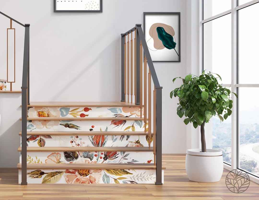 Retro Warm Field Stair Sticker 10 Strips White Stairs Art - Etsy