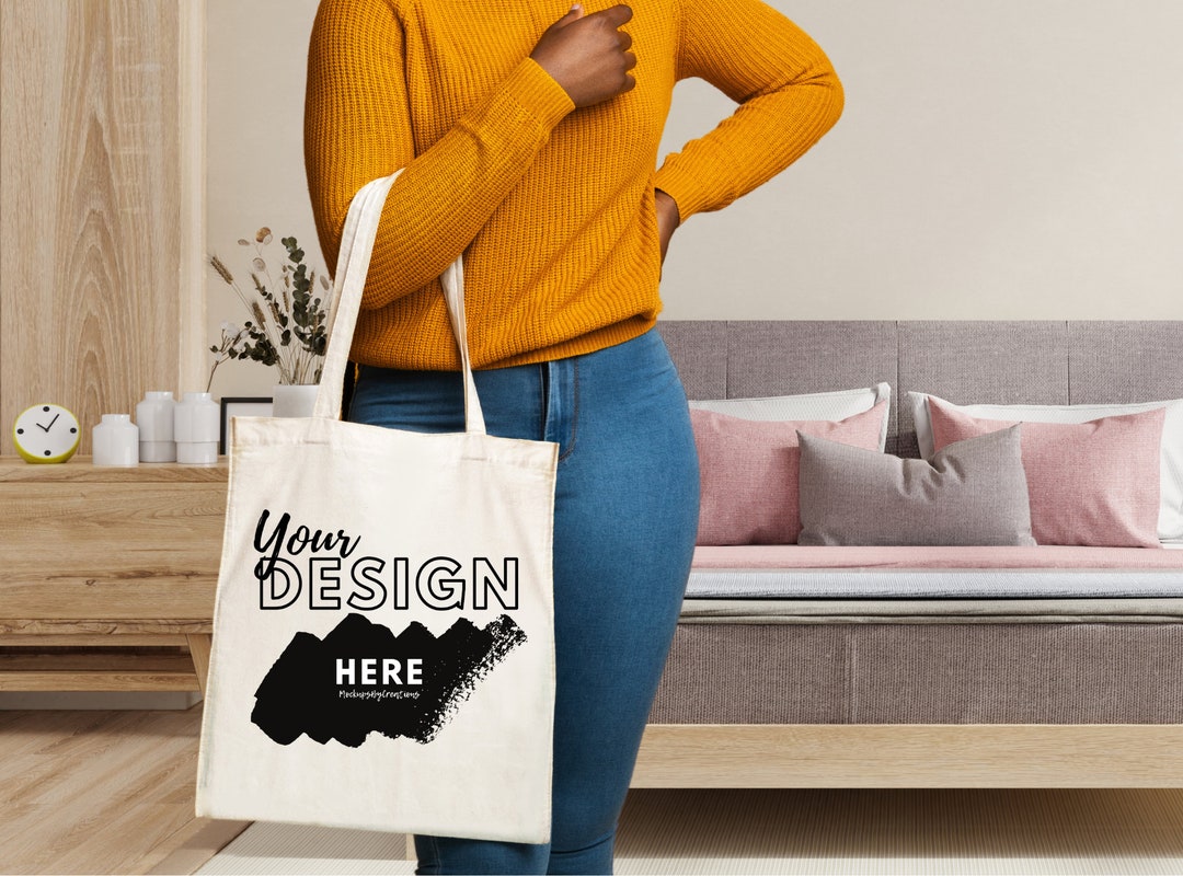Realistic Canvas Tote Bag Mockup, Bag Mockup, Print on Demand Mockup ...