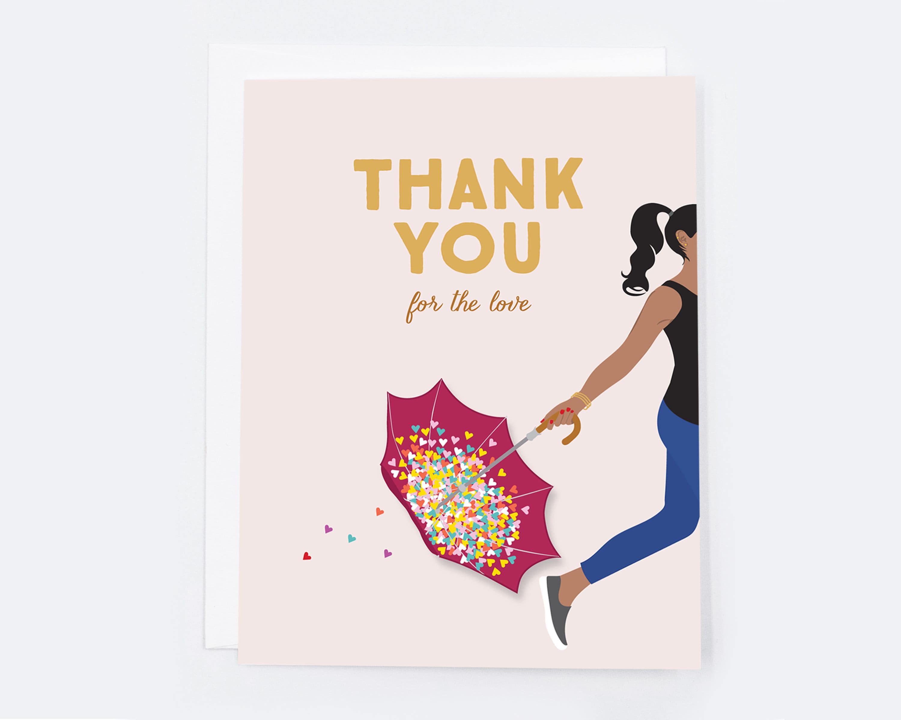 Thank You for the Love Card (single Card) | Blank Inside With Envelope ...