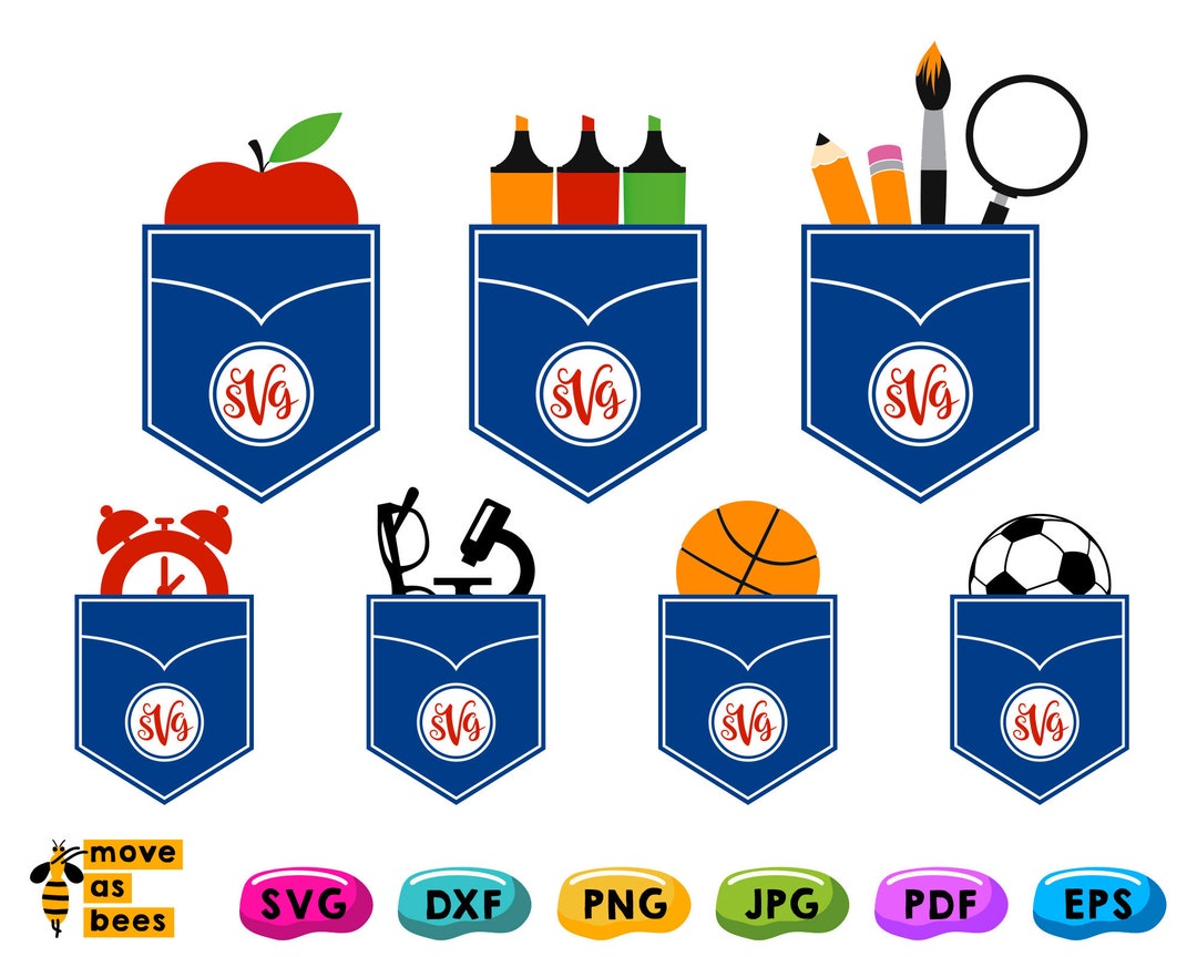 Faux Pocket Svg, Png, School Pocket Svg, Personalize Kids Shirt With ...