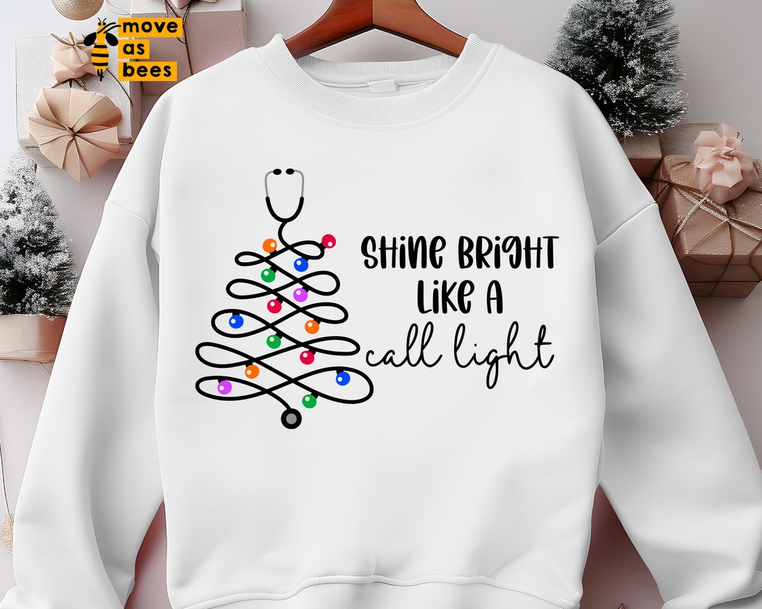 Stethoscope Christmas Tree Svg, Png, Shine Bright Like A Call Light Svg ...