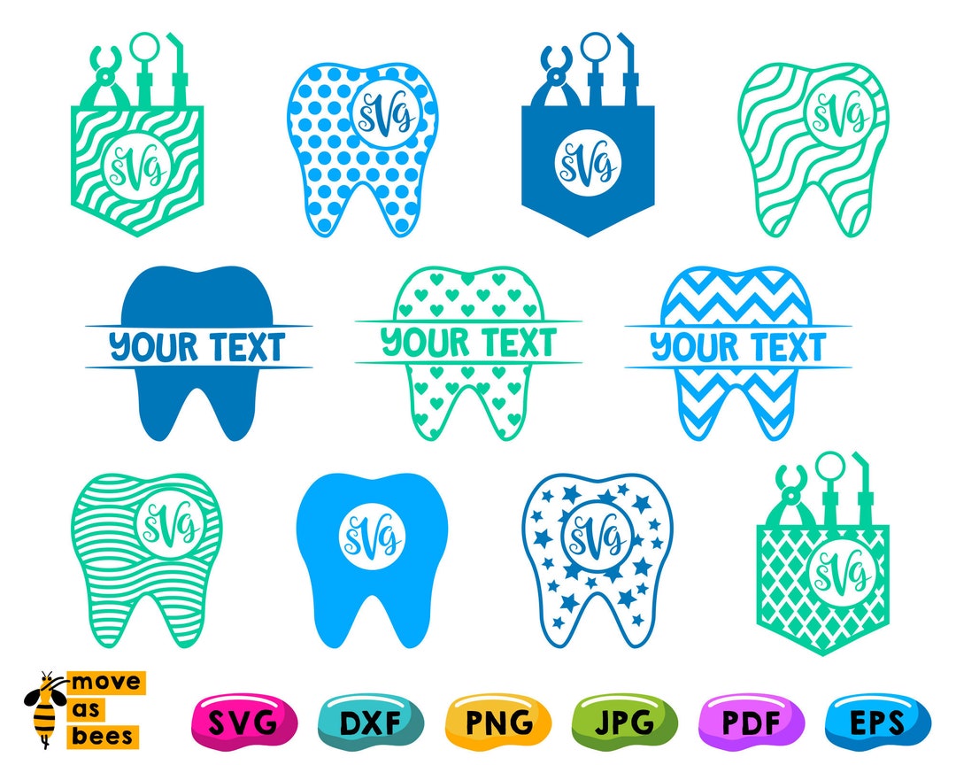 Tooth Svg, Teeth Svg Bundle, Png Tooth Monogram Svg, Dentist Svg ...