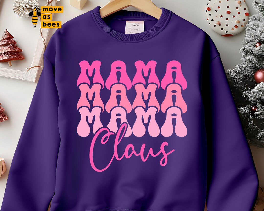 Mama Claus Svg Png Mama Christmas Shirt Svg Retro Stacked - Etsy