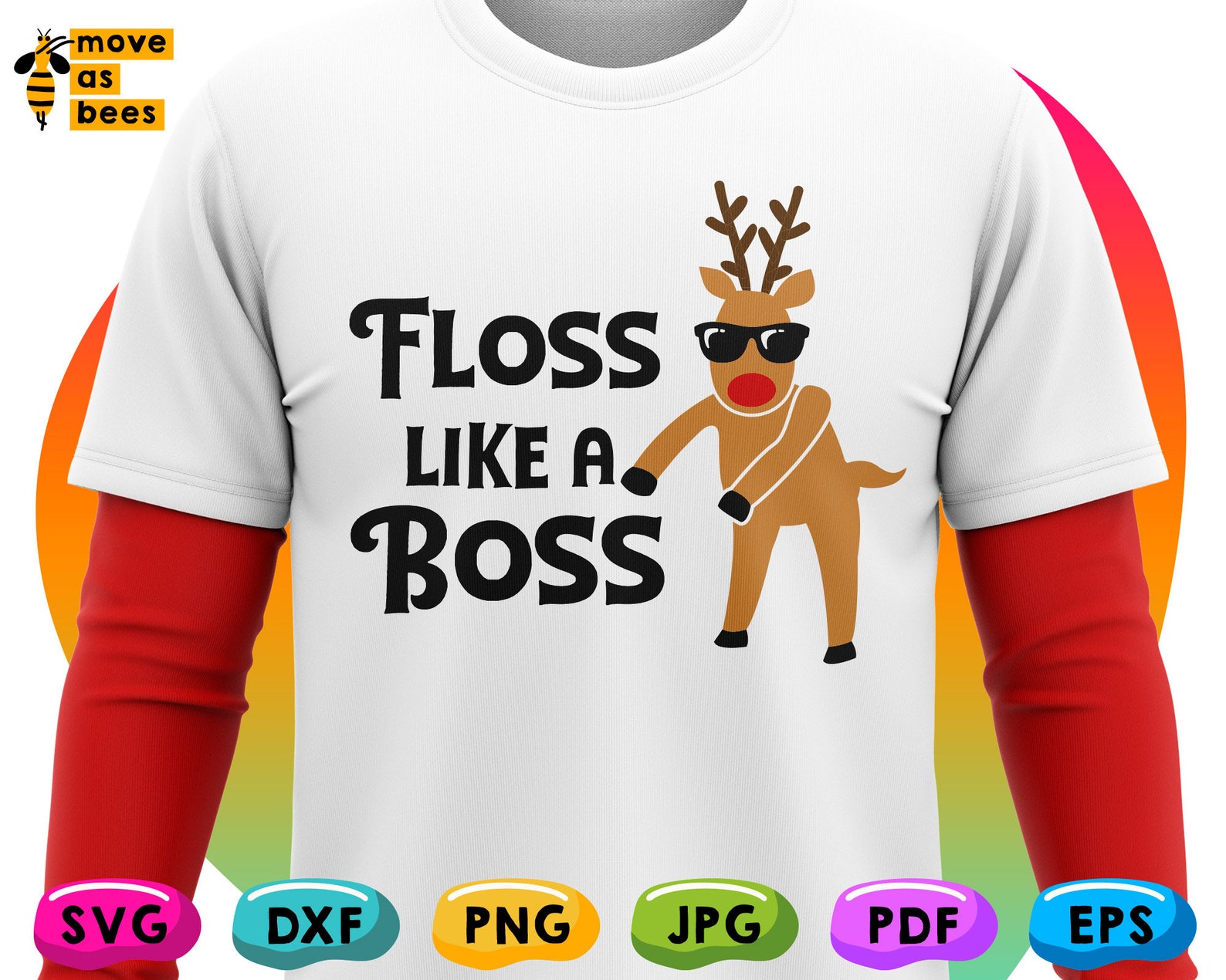 Flossing Rudolph Svg Floss Like A Boss Svg Funny Red Nosed | Etsy