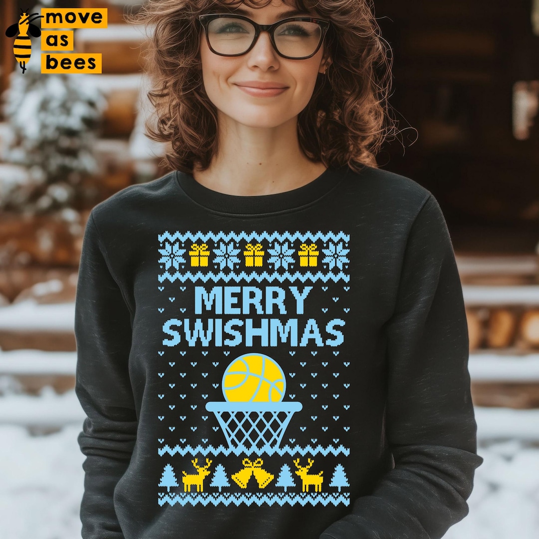 Merry Swishmas Svg, Png, Basketball Ugly Christmas Sweater Svg, Baby ...