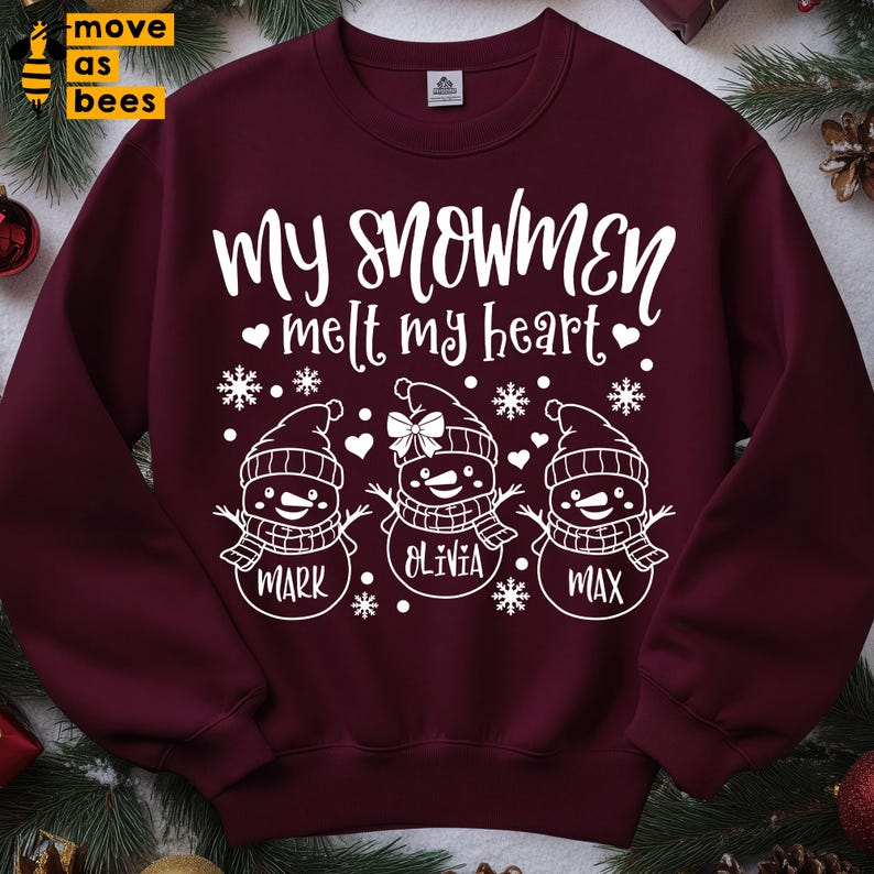 My Snowmen Melt My Heart Svg, Png, Mom, Dad, Aunt, Grandpa, Grandma ...