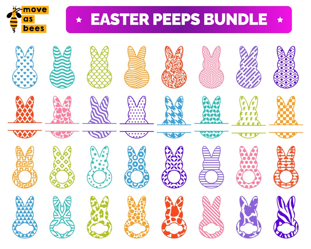Peeps Svg, Png, Split Peeps Svg, Peeps Bunny Svg, Png, Easter Peeps Svg ...