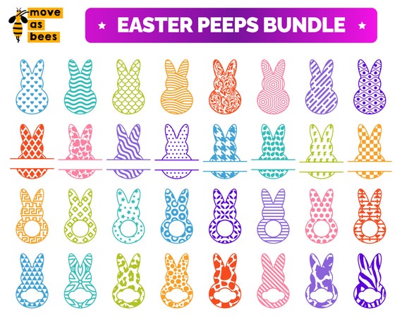 Craft Supplies & Tools Png Silhouette Sublimation Peeps Svg Split Bunny ...