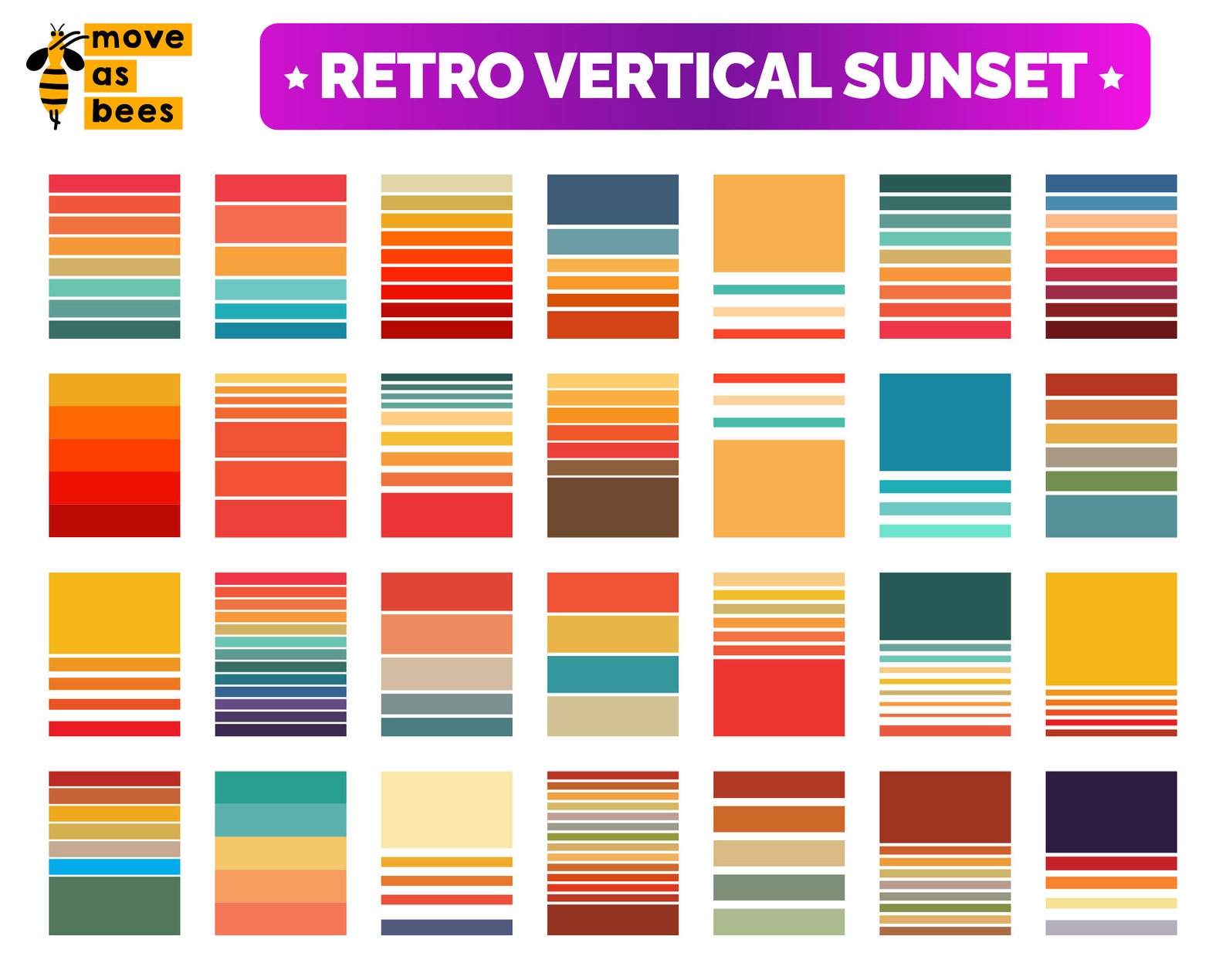 Rectangular Sunset Gradient Svg Bundle Png Retro Sunrise Svg - Etsy