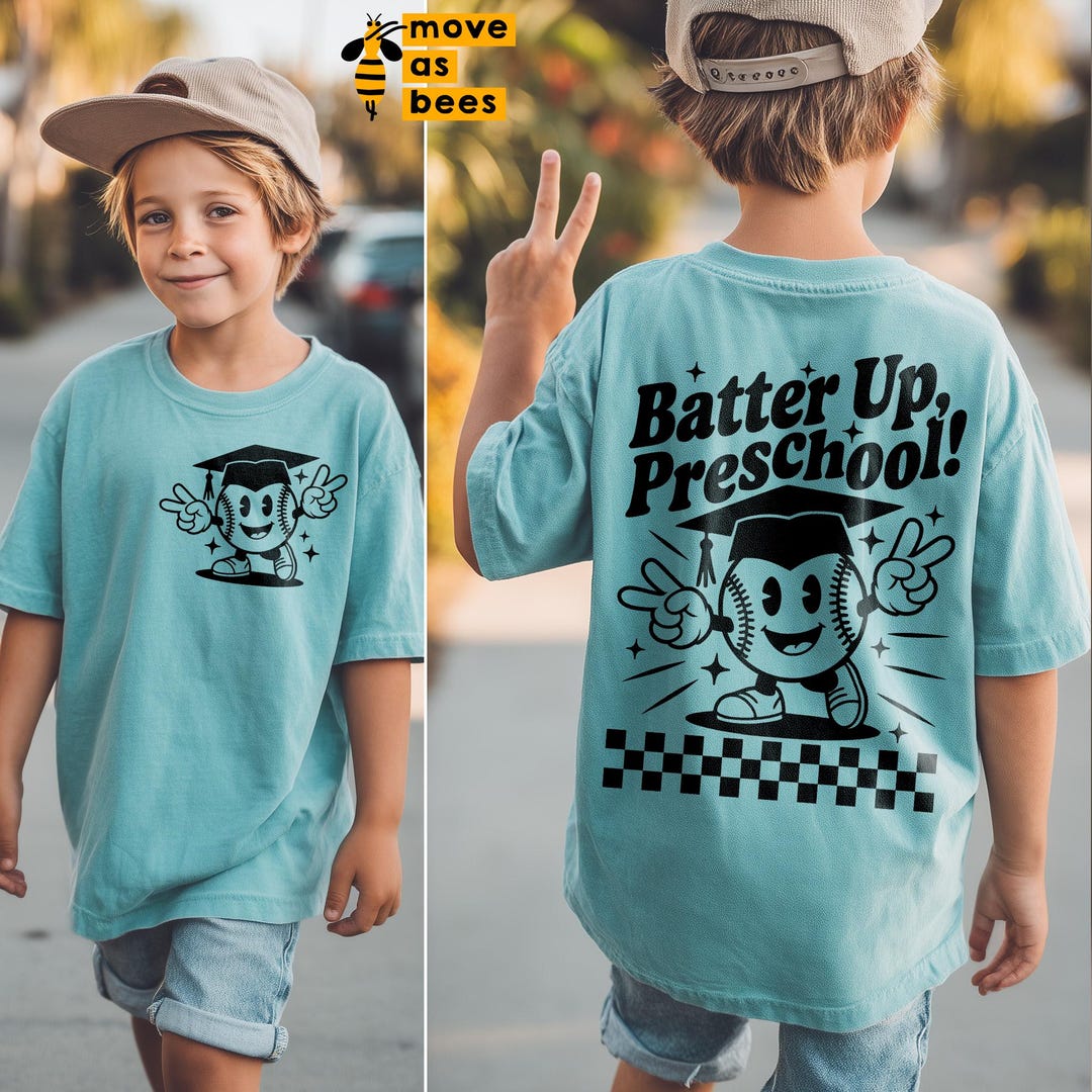 Batter up Preschool SVG, PNG, Back to School Svg, Checker, Softball ...