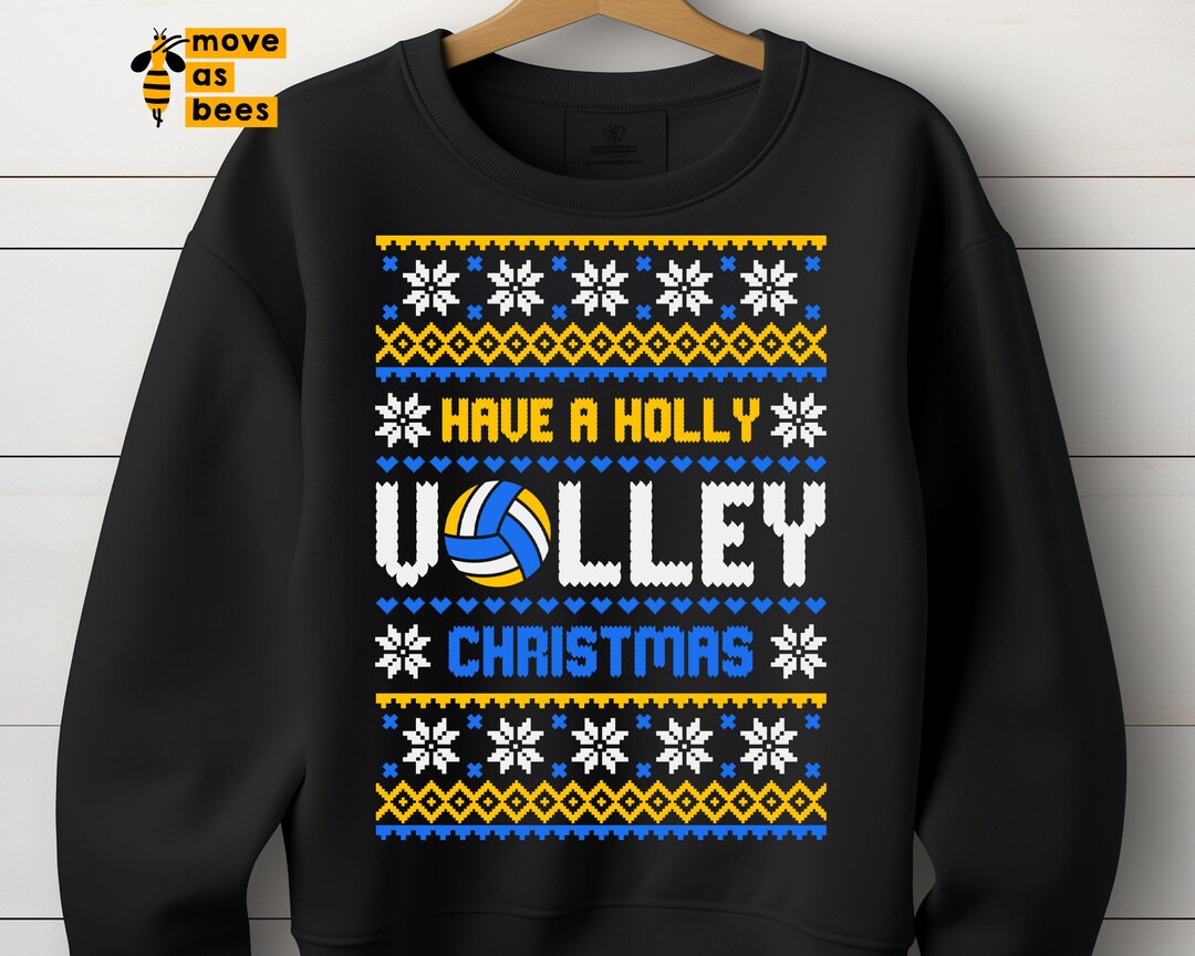 Have A Holly Volley Christmas SVG, PNG, Volleyball Ugly Sweater Svg ...