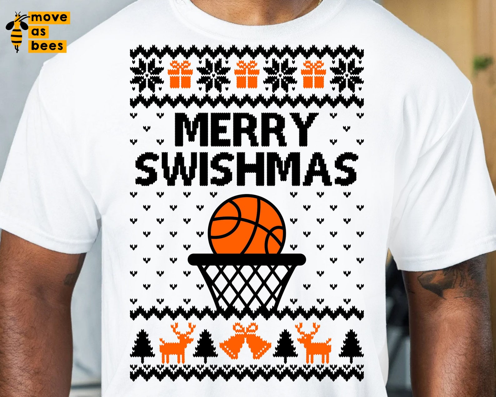 Merry Swishmas Svg, Basketball Ugly Christmas Sweater Svg, Christmas ...