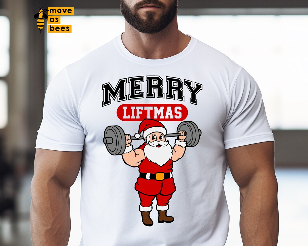 Merry Liftmas Svg, Png, Santa With Barbell Svg, Powerlifting Christmas ...