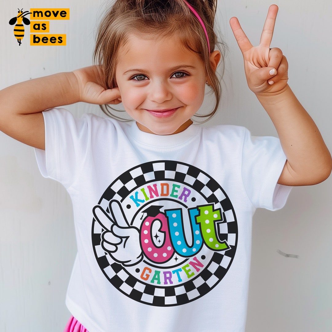 Kindergarten Graduate SVG, PNG, Peace Out Kindergarten Svg, Checkered ...