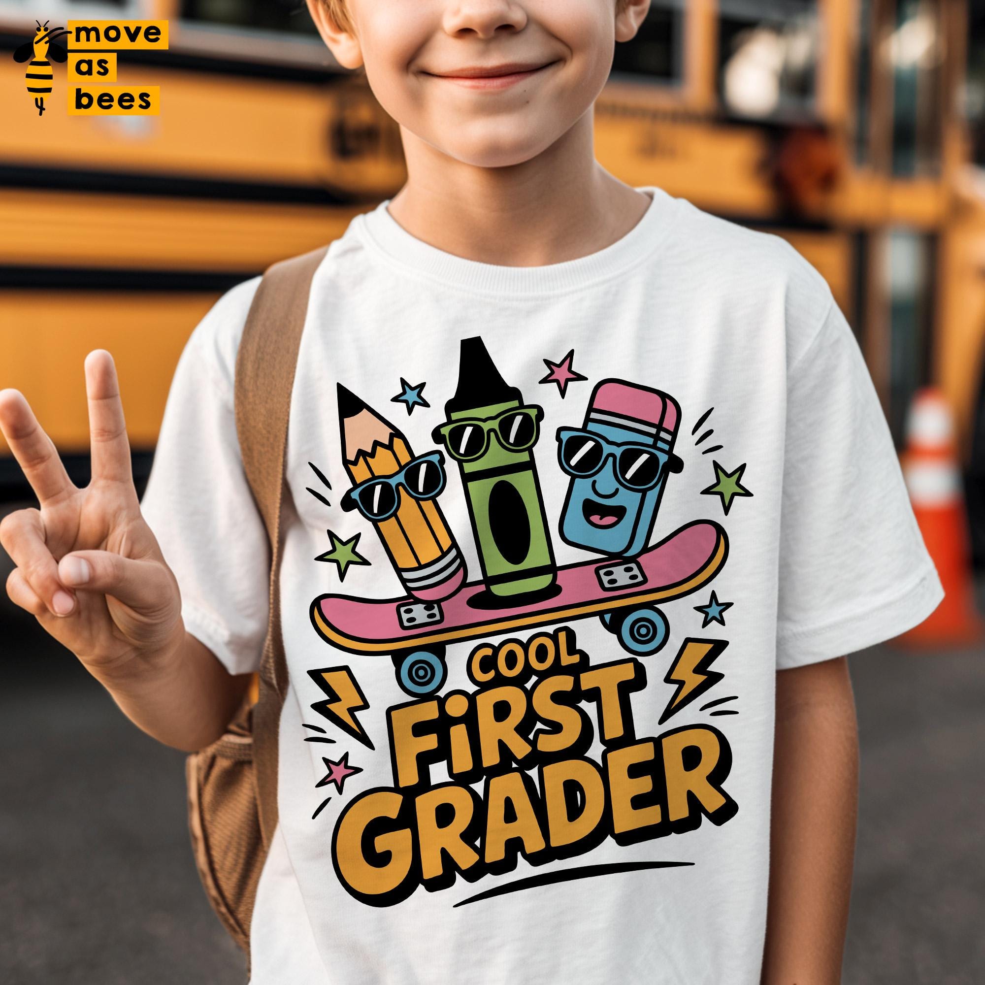 Cool First Grader Svg, Png, Back to School Svg, First Grade Svg, Retro ...