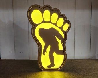Sasquatch Bigfoot Yeti Night Light Made Out of Rusted Steel - Etsy