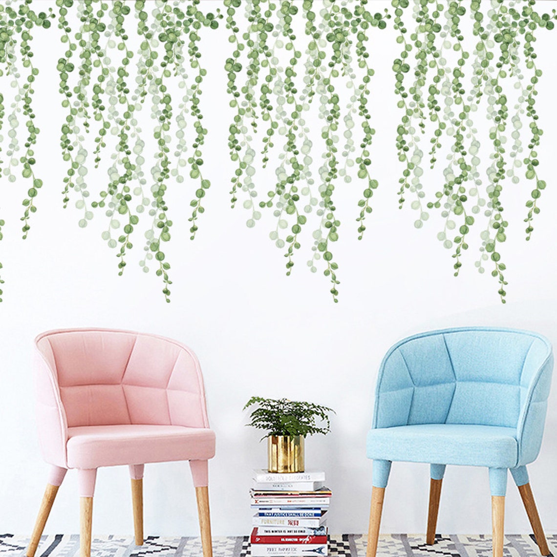 Green Leaves Wall Decals Removable Stickers Boho Decor Emerald - Etsy