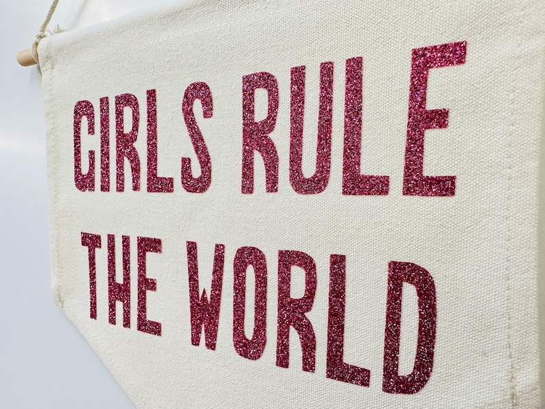 Girls Rule the World Banner Kids Room Decor Kids Room - Etsy
