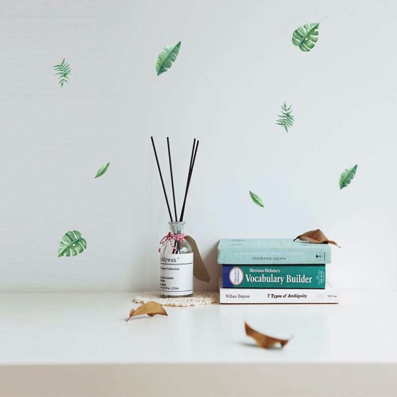 Green Leaves Wall Decal Removable Stickers Boho Decor Emerald - Etsy UK