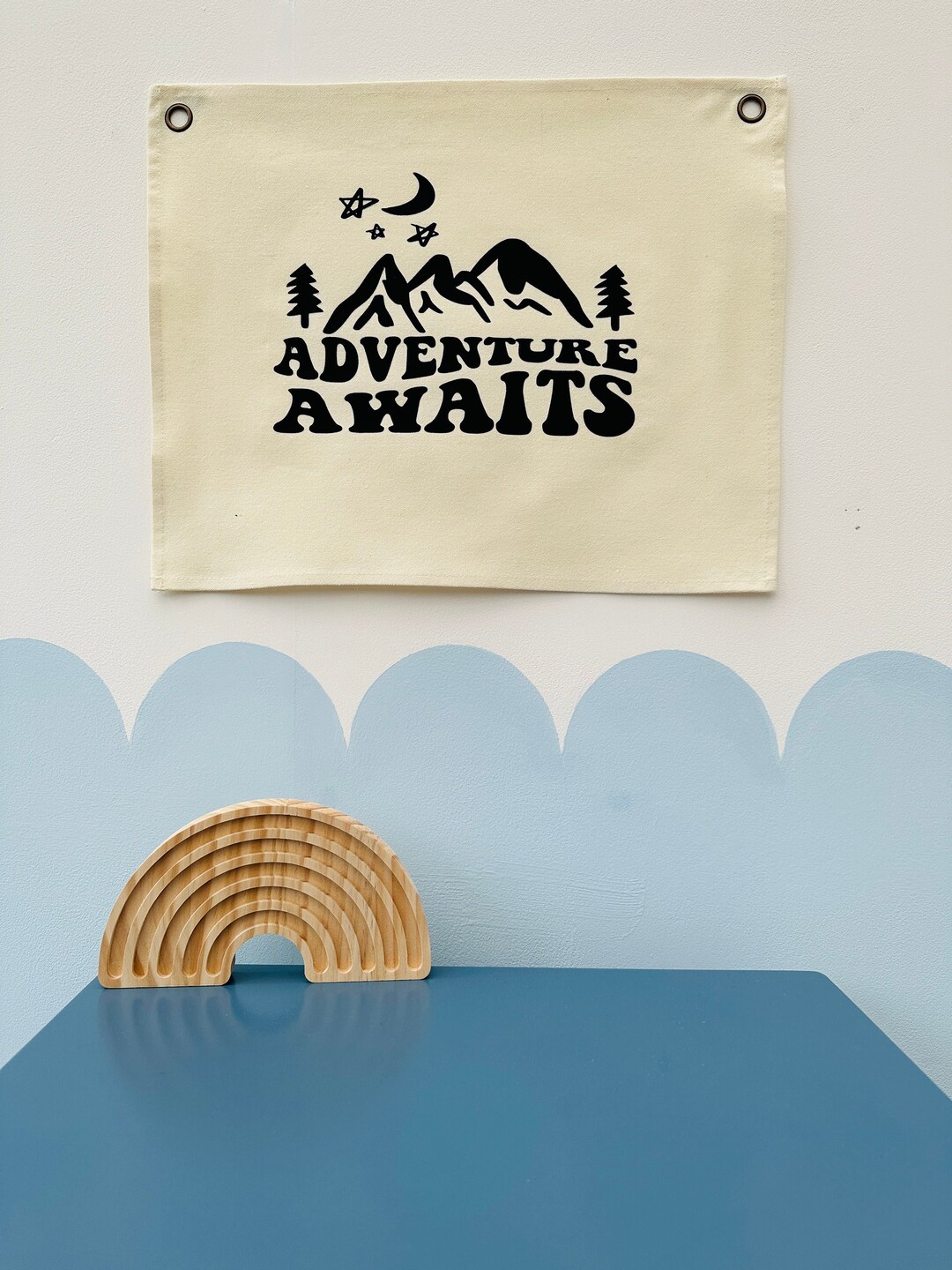 Adventure Awaits Banner | Kids Room Decor | Wall Art for Nursery | 100% ...