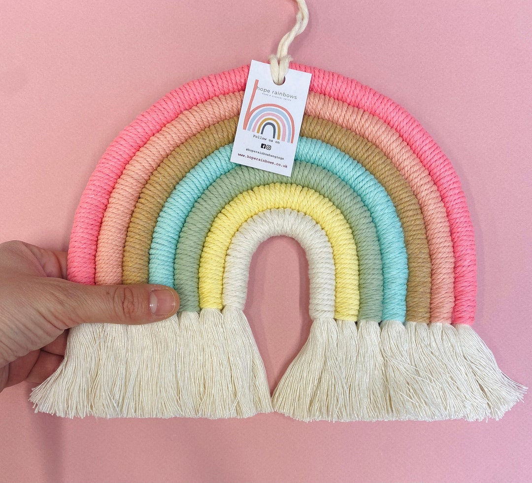Rainbow Wall Hanging Nursery Decoration Macrame Boho Decor Baby Shower ...