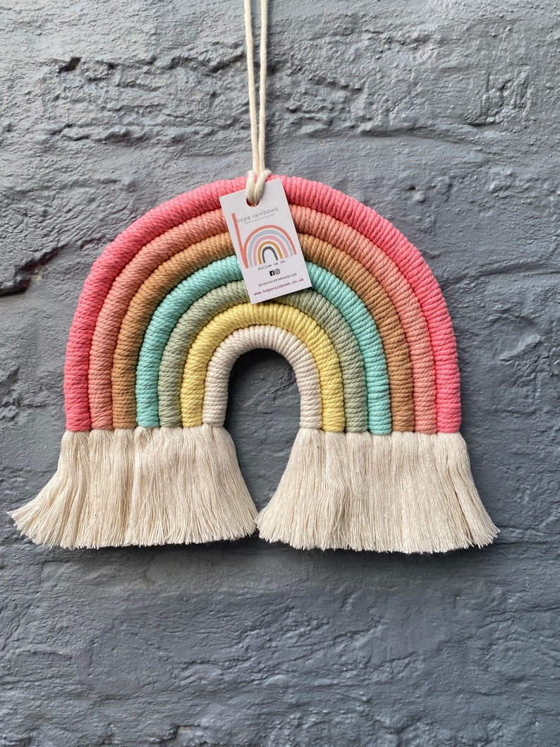 Rainbow Wall Hanging Nursery Decoration Macrame Boho Decor Baby Shower ...