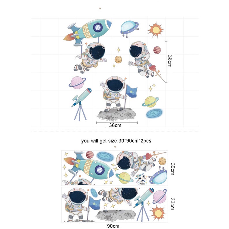 Space Wall Stickers Planets Astronauts Rockets Wall Decals - Etsy