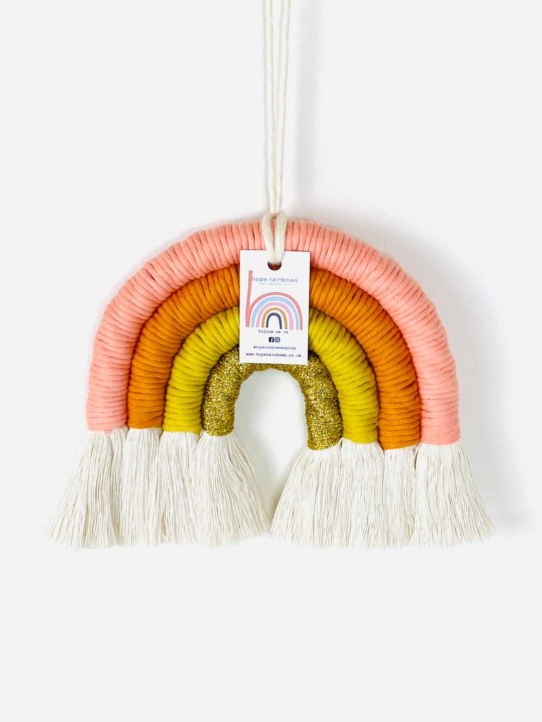 Rainbow Macrame Wall Hanging Decoration Nursery Indie Room Decor ...