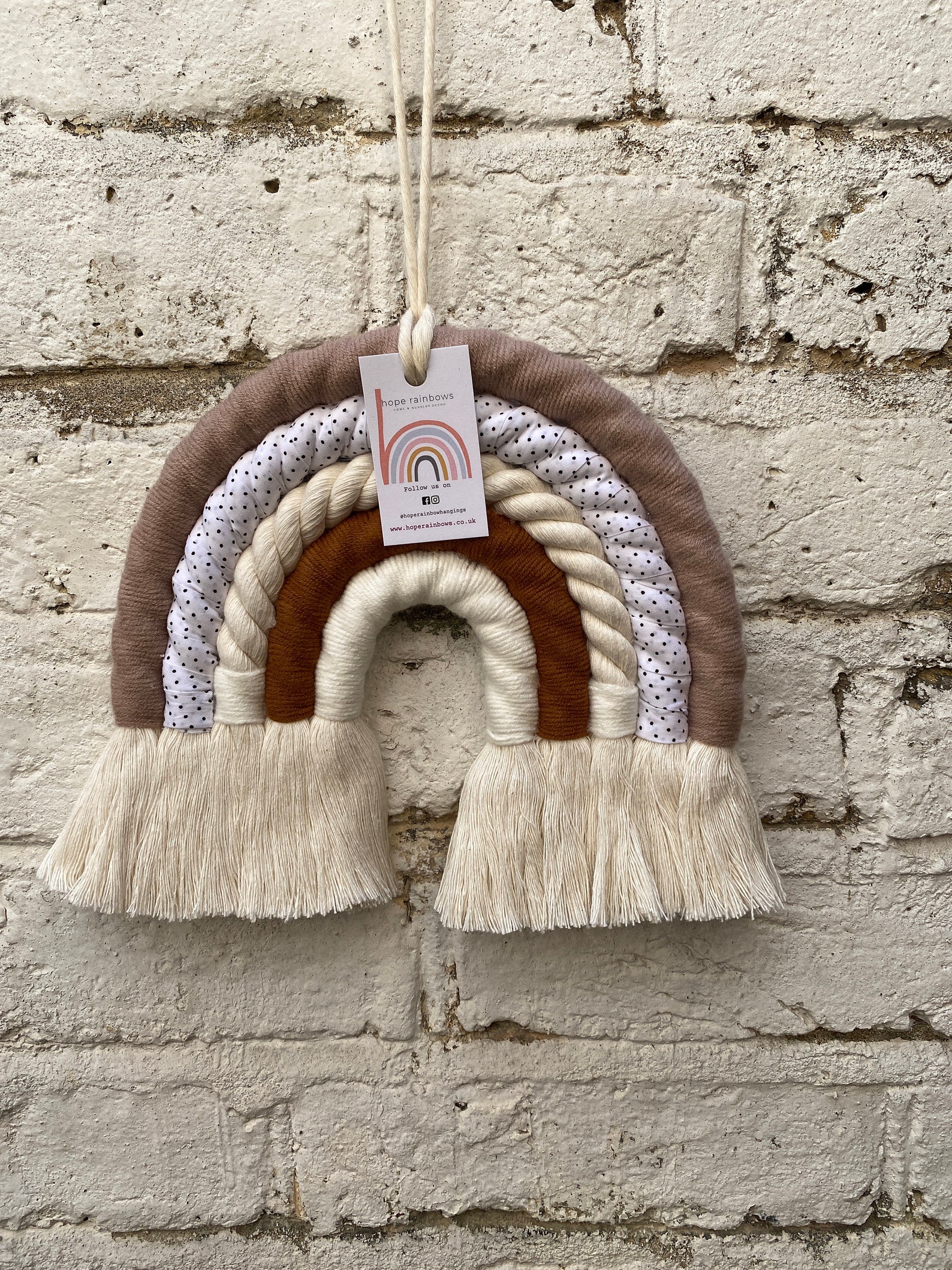 Rainbow Wall Hanging Macrame Decoration Nursery Girls Room Decor Baby ...