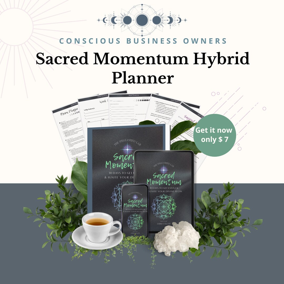 Sacred Momentum Hybrid Printable Journal + Planner - 30 Days to Get ...