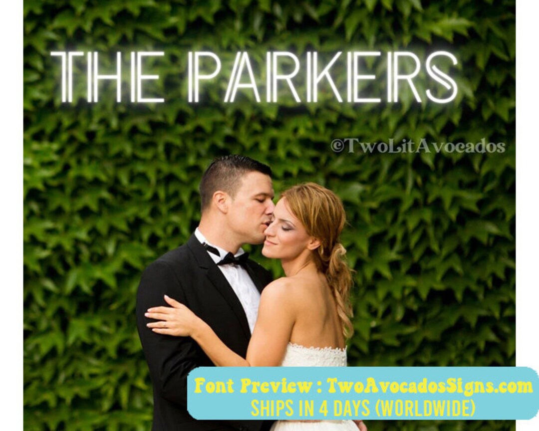 Last Name Wedding Neon Sign, Custom Neon, Wedding Backdrop Sign ...