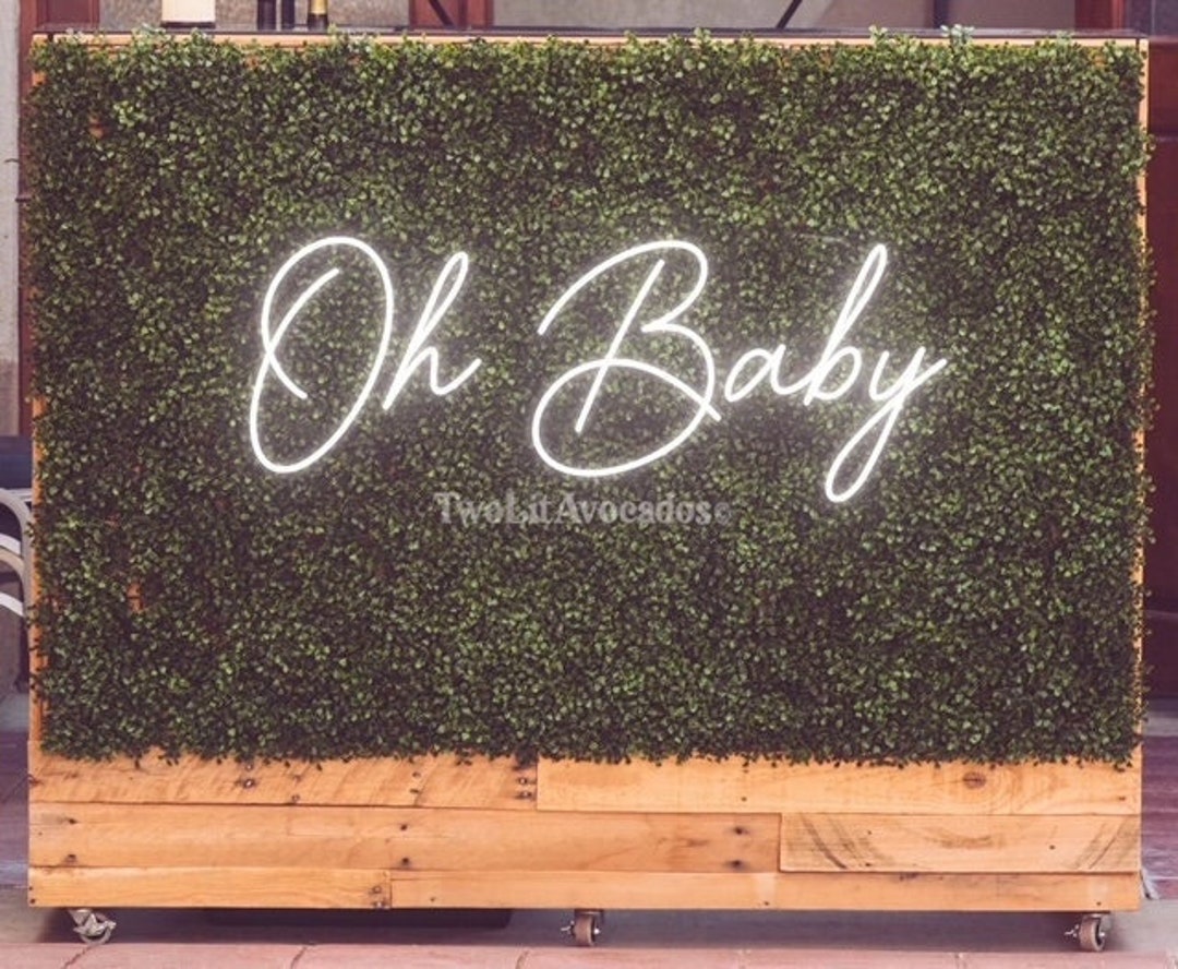 Oh Baby Neon Sign, Baby Shower Neon Sign, Neon Baby Shower Backdrop ...
